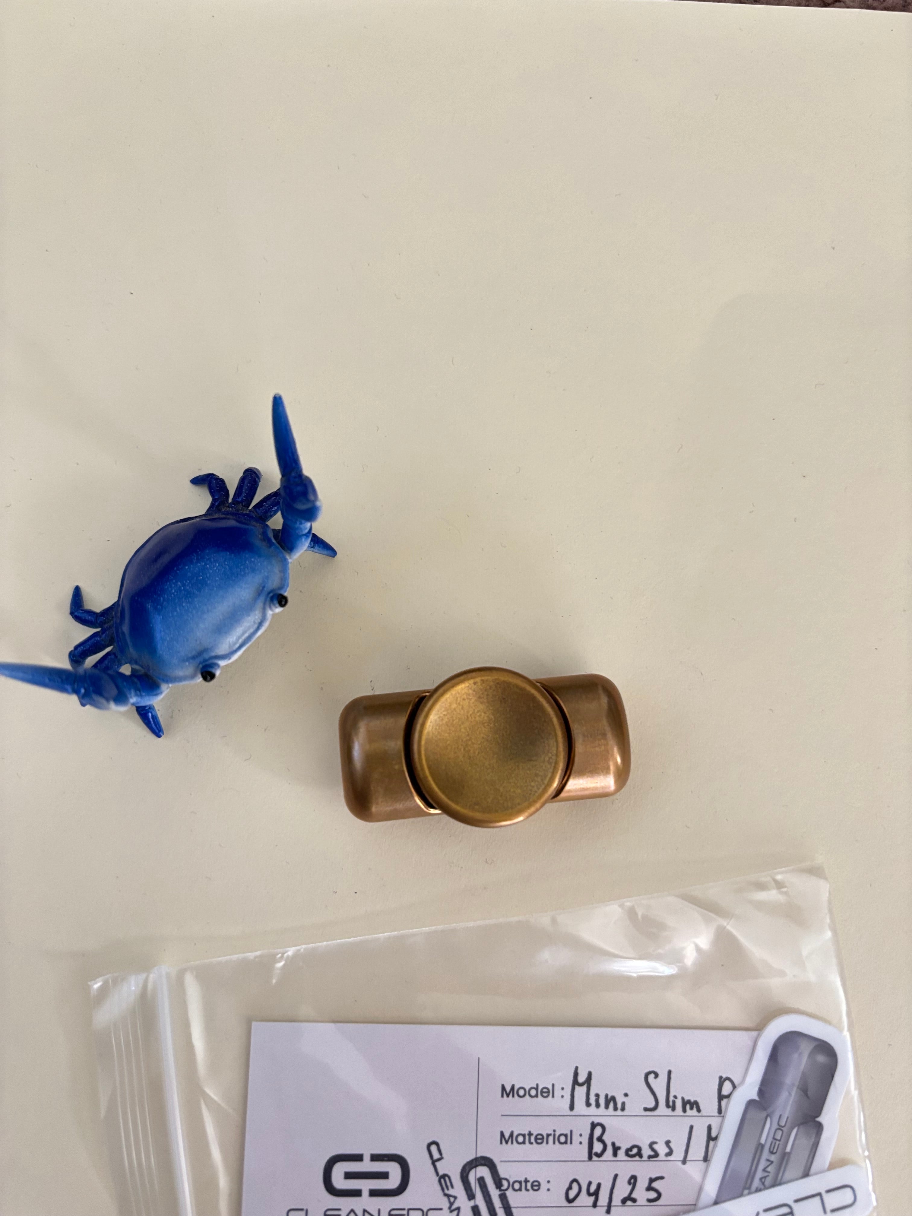 Clean EDC - mini slim pillar - brass - fidget spinner - fidget toy ...
