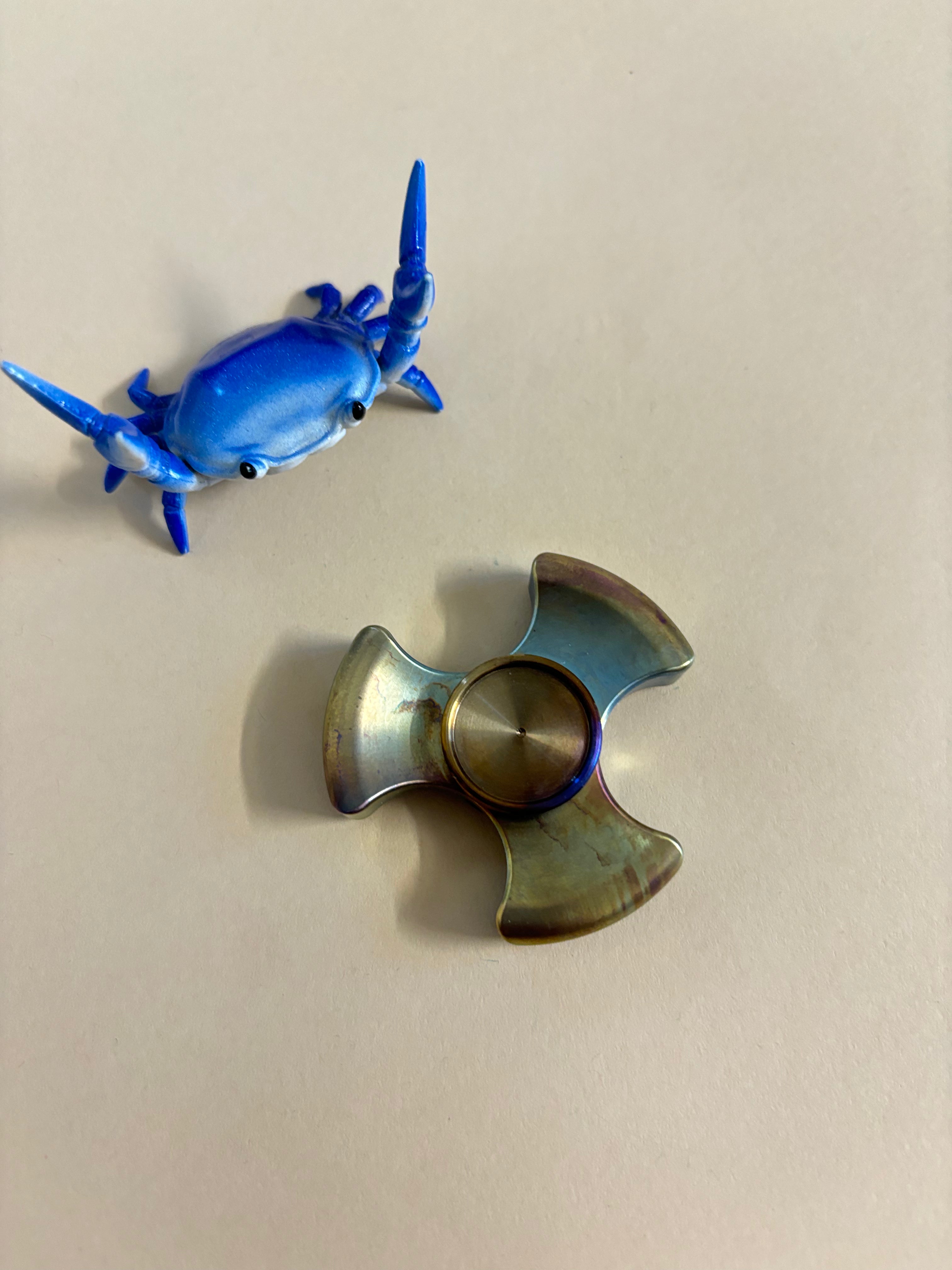 Rotablade - tri stubby - titanium anodized - fidget spinner - fidget t ...