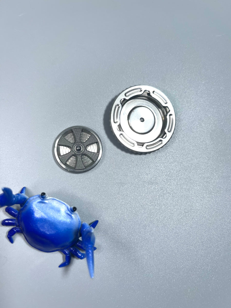 Billetspin - SS gambit + ss/spiro Damascus spoked coin - fidget toy ...